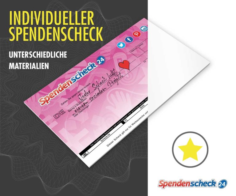 Symbolischer Scheck: Jetzt direkt online gestalten!